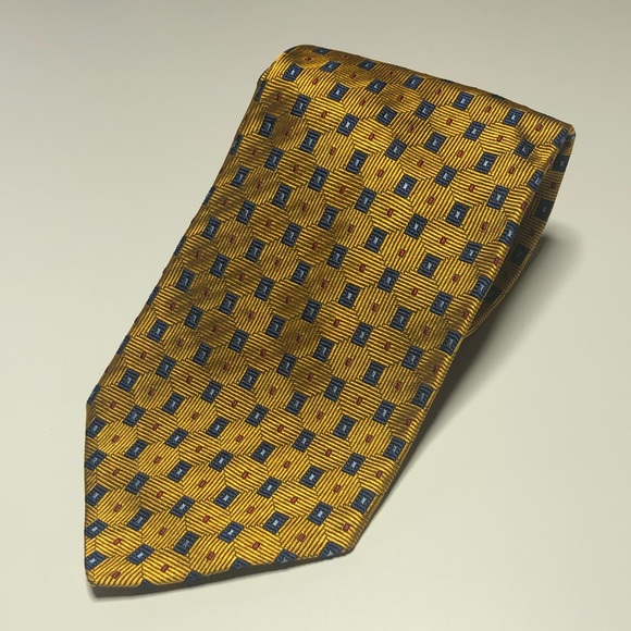 Harold's | Accessories | Harold Powell Silk Mens Tie Gold Blue ...